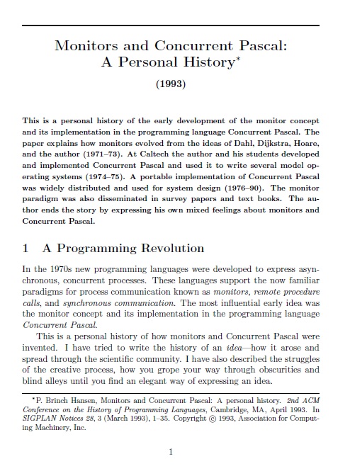 Concurrent And Sequential Pascal Solo Pascal For Small Machines
